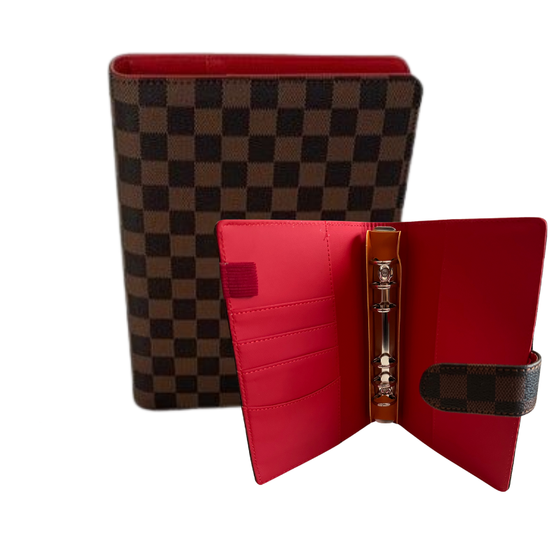 Shop A6 Brown Checkered Budget Binder | Pinkcashbudgeting – Pink Cash ...